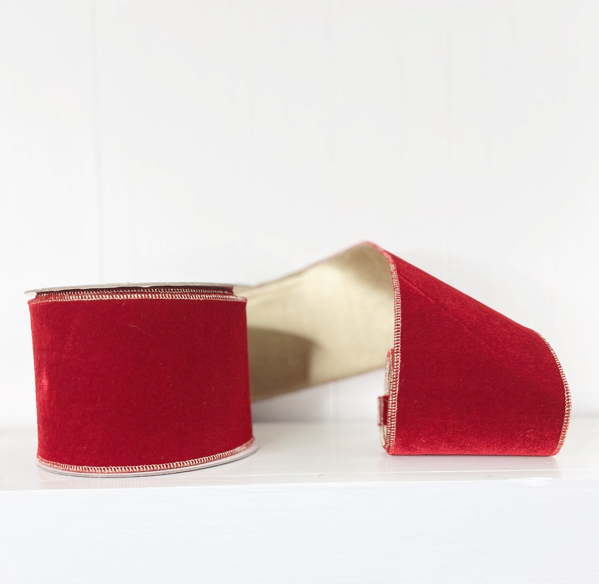 Regal Red Velvet and Gold 4"x10Y Wired Ribbon – Nancy Brown Home